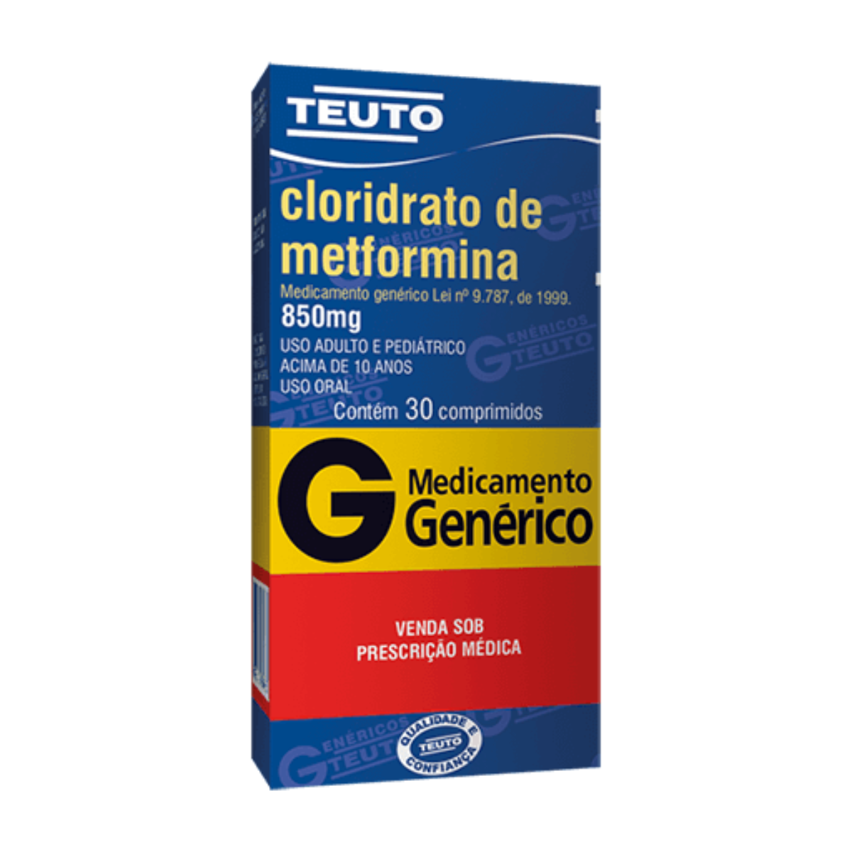 CLORIDRATO DE METFORMINA 850MG C/30 COMPRIMIDOS TEUTO - TEUTO BRASILEIRO S
