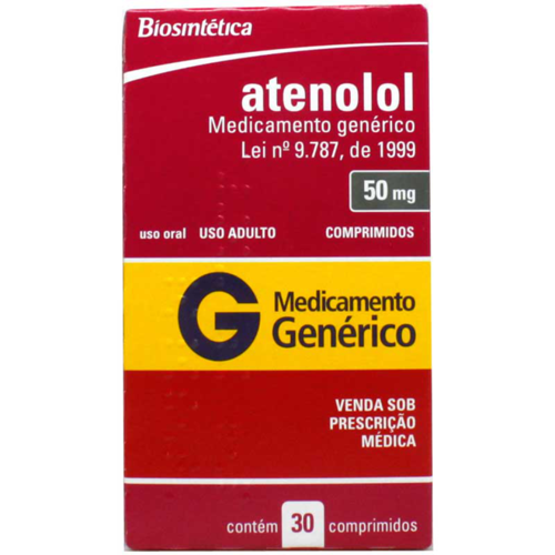 ATENOLOL 50MG C/30 COMPRIMIDOS BIOSINTÉTICA - BIOSINTETICA FARMACE