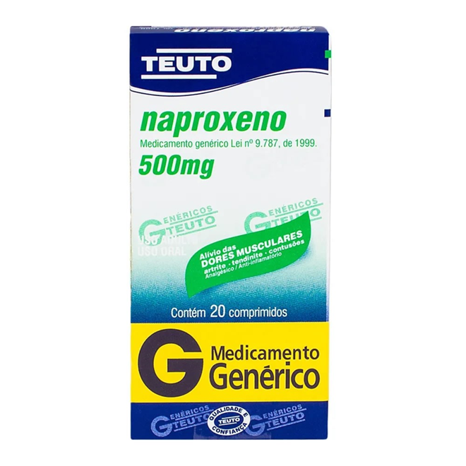 NAPROXENO 500MG C/20 COMPRIMIDOS TEUTO - TEUTO BRASILEIRO S