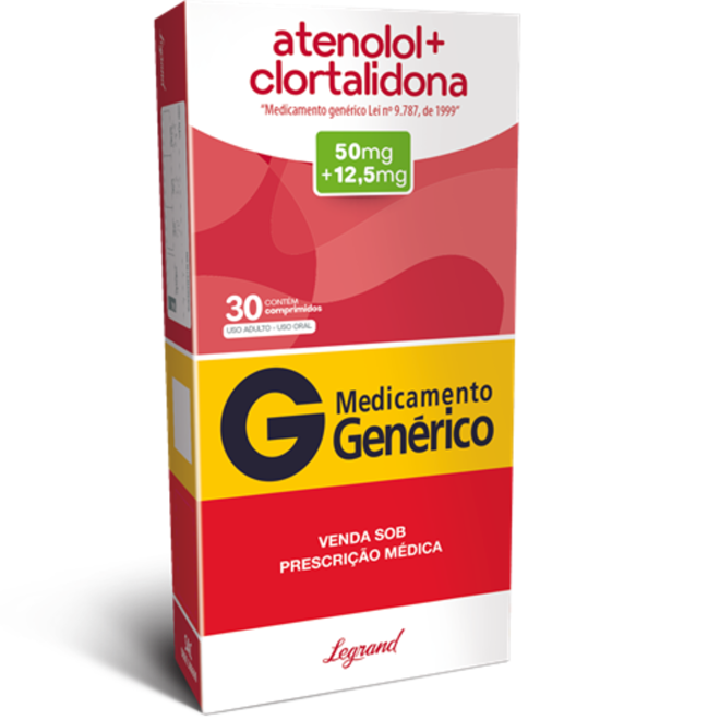 ATENOLOL 50MG + CLORTALIDONA 12,5MG C/30 COMPRIMIDOS LEGRAND - LEGRAND ...