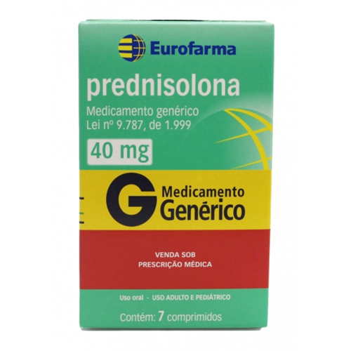 PREDNISOLONA 40MG C/7 COMPRIMIDOS EUROFARMA - EUROFARMA LABORATORI