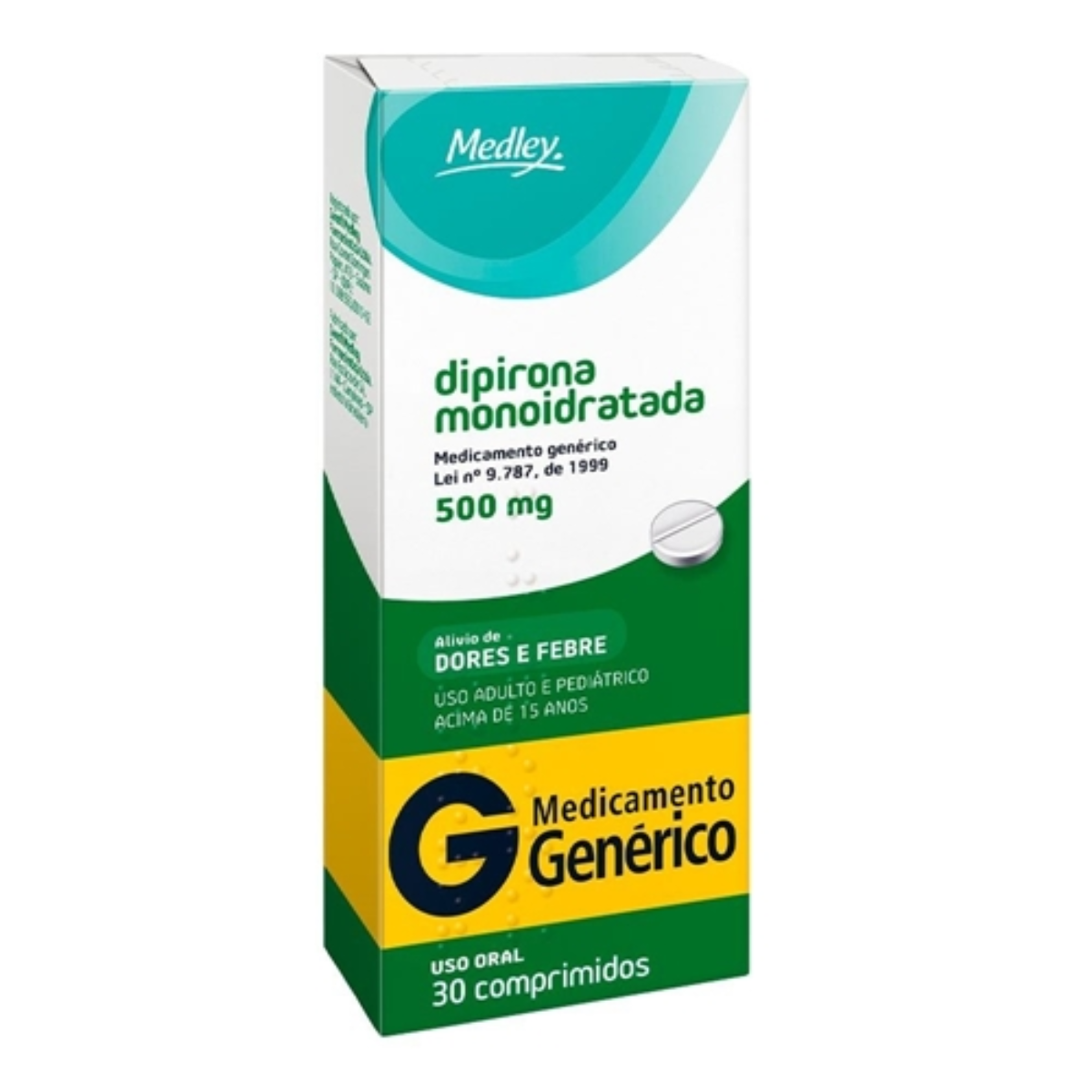 DIPIRONA SÓDICA 500MG C/30 COMPRIMIDOS MEDLEY - MEDLEY INDUSTRIA FAR