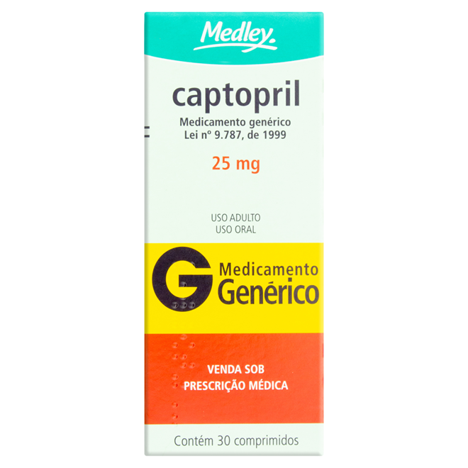 CAPTOPRIL 25MG C/30 COMPRIMIDOS MEDLEY - MEDLEY INDUSTRIA FAR