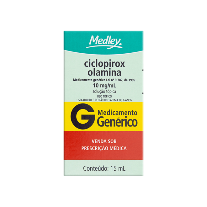 CICLOPIROX OLAMINA 10MG/ML SOLUÇÃO TÓPICA 15ML MEDLEY - MEDLEY ...