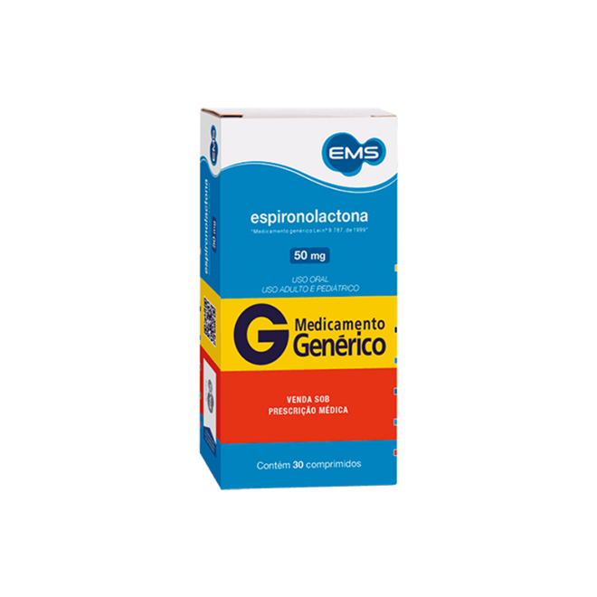 ESPIRONOLACTONA 50MG C/30 COMPRIMIDOS EMS - EMS S/A GENERICOS
