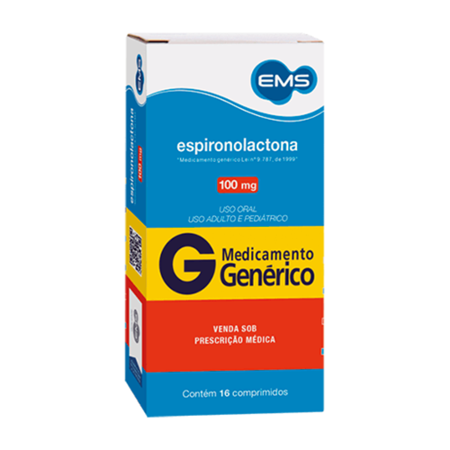 ESPIRONOLACTONA 100MG C/16 COMPRIMIDOS EMS - EMS S/A GENERICOS