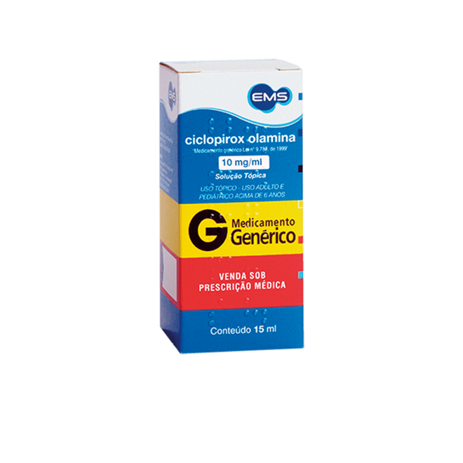 CICLOPIROX OLAMINA 10MG/ML SOLUÇÃO TÓPICA 15ML EMS - EMS S/A GENERICOS