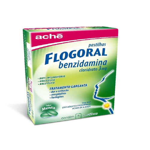 FLOGORAL 3MG MENTA C/8 PASTILHAS - ACHE LABORATORIOS FA