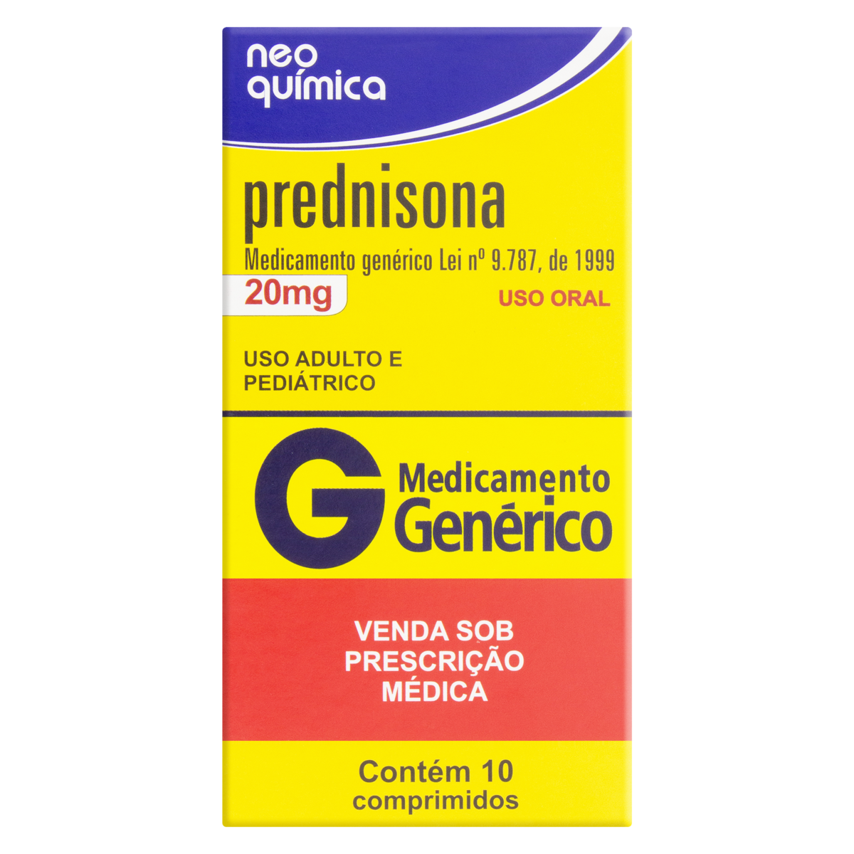 PREDNISONA 20MG C/10 COMPRIMIDOS NEO QUÍMICA - NEO QUIMICA COMERC