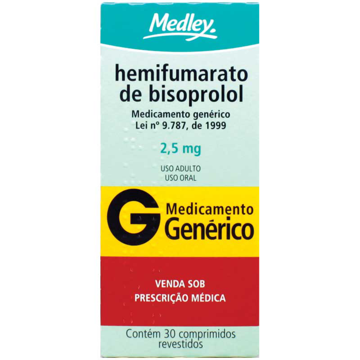 HEMIFUMARATO DE BISOPROLOL 2,5MG C/30 COMPRIMIDOS MEDLEY - MEDLEY ...