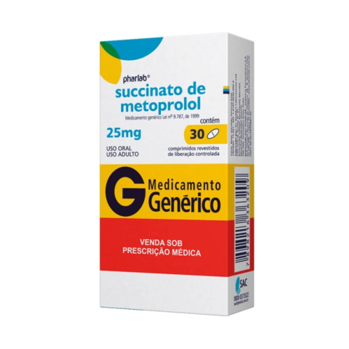 SUCCINATO DE METOPROLOL 25MG C/30 COMPRIMIDOS REVESTIDOS DE LIBERAÇÃO ...