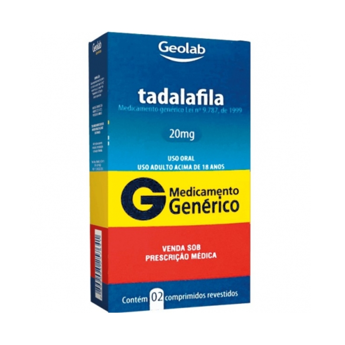 TADALAFILA 20MG C/2 COMPRIMIDOS GEOLAB - GEOLAB INDUSTRIA FAR