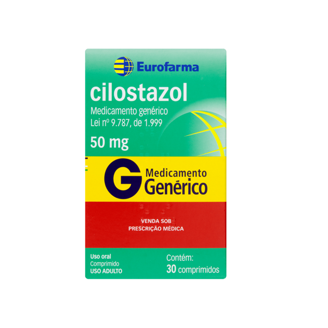 CILOSTAZOL 50MG C/30 CÁPSULAS EUROFARMA - EUROFARMA LABORATORI