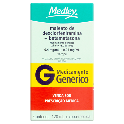 BETAMETASONA + DEXCLORFENIRAMINA XAROPE 120ML MEDLEY - MEDLEY INDUSTRIA FAR