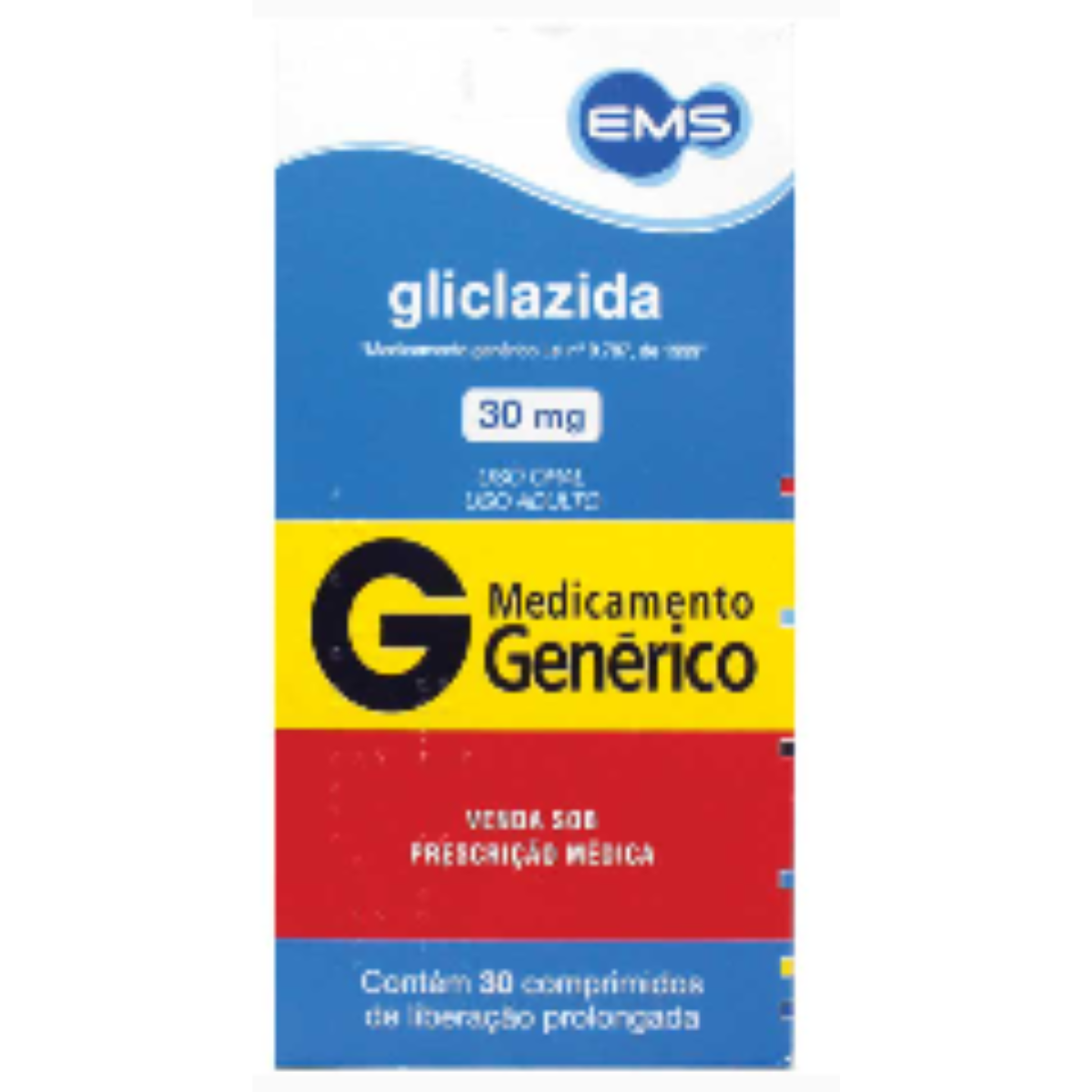 GLICLAZIDA 30MG C/30 COMPRIMIDOS EMS - EMS S/A GENERICOS