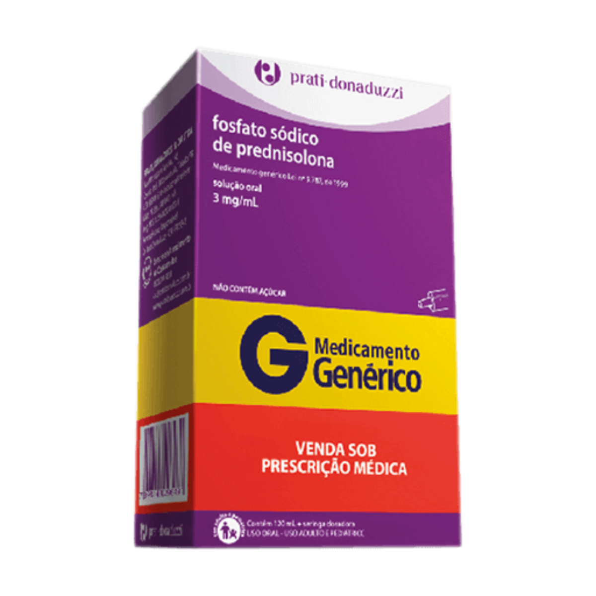 FOSFATO SÓDICO PREDNISOLONA 3MG/ML SOLUCÃO ORAL 120ML PRATI - PRATI ...