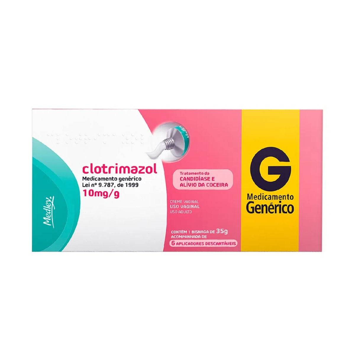 CLOTRIMAZOL 10MG/G CREME VAGINAL 35G + 6 APLICADORES MEDLEY - MEDLEY ...