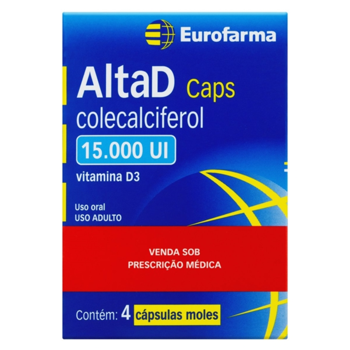ALTA D 15.000 UI 4 CÁPSULAS MOLES - EUROFARMA LABORATORI
