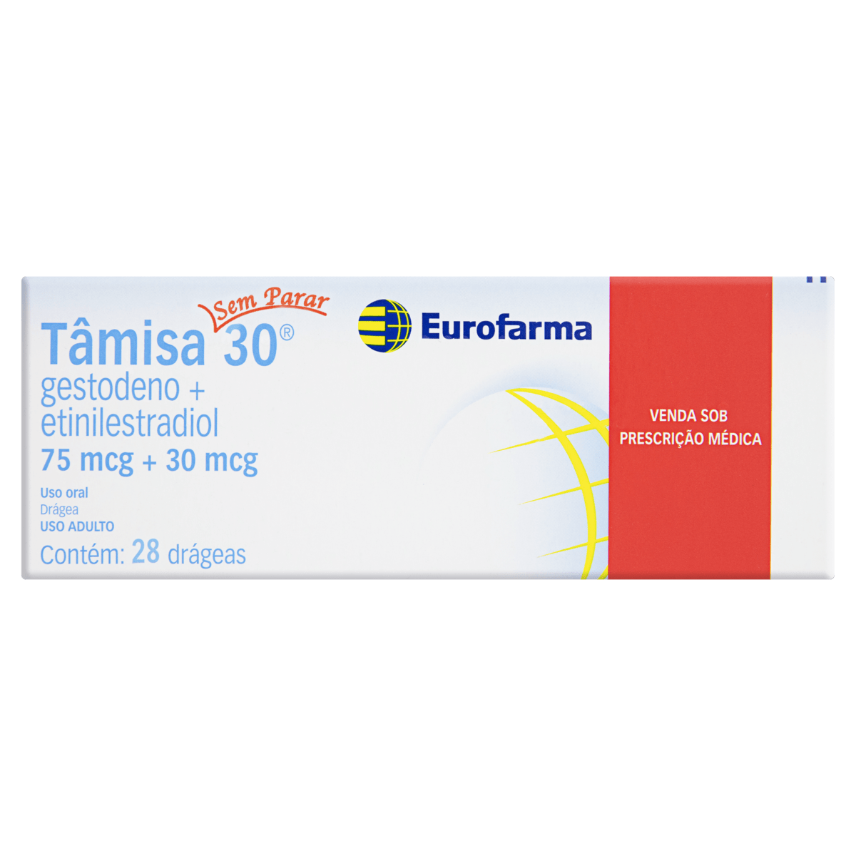 TÂMISA 30 75MCG + 30MCG SEM PARAR C/28 DRÁGEAS - EUROFARMA LABORATORI