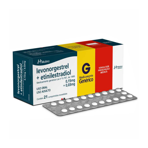 LEVONORGESTREL 0,15MG + ETINILESTRADIOL 0,03MG C/21 COMPRIMIDOS MABRA ...