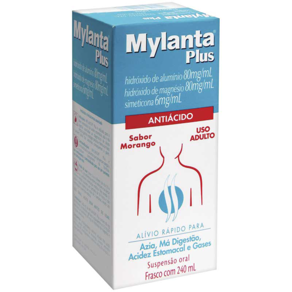 MYLANTA PLUS SUSPENSÃO ORAL MORANGO 240ML - JOHNSON & JOHNSON IN