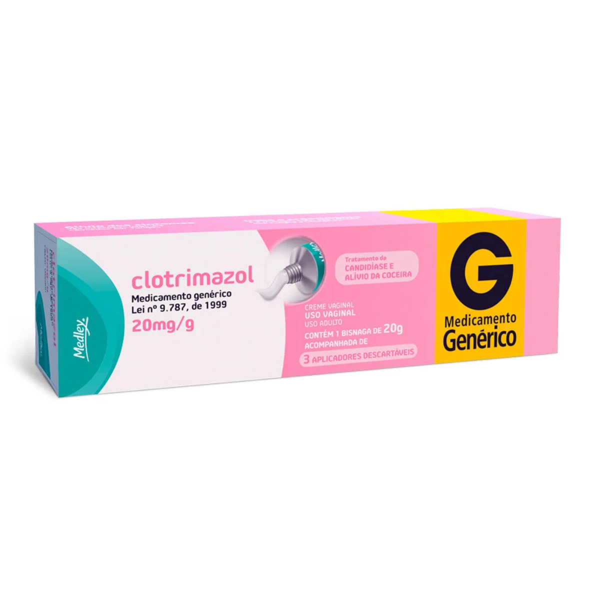 CLOTRIMAZOL 20MG/G CREME VAGINAL 20G + 3 APICADORES - MEDLEY INDUSTRIA FAR