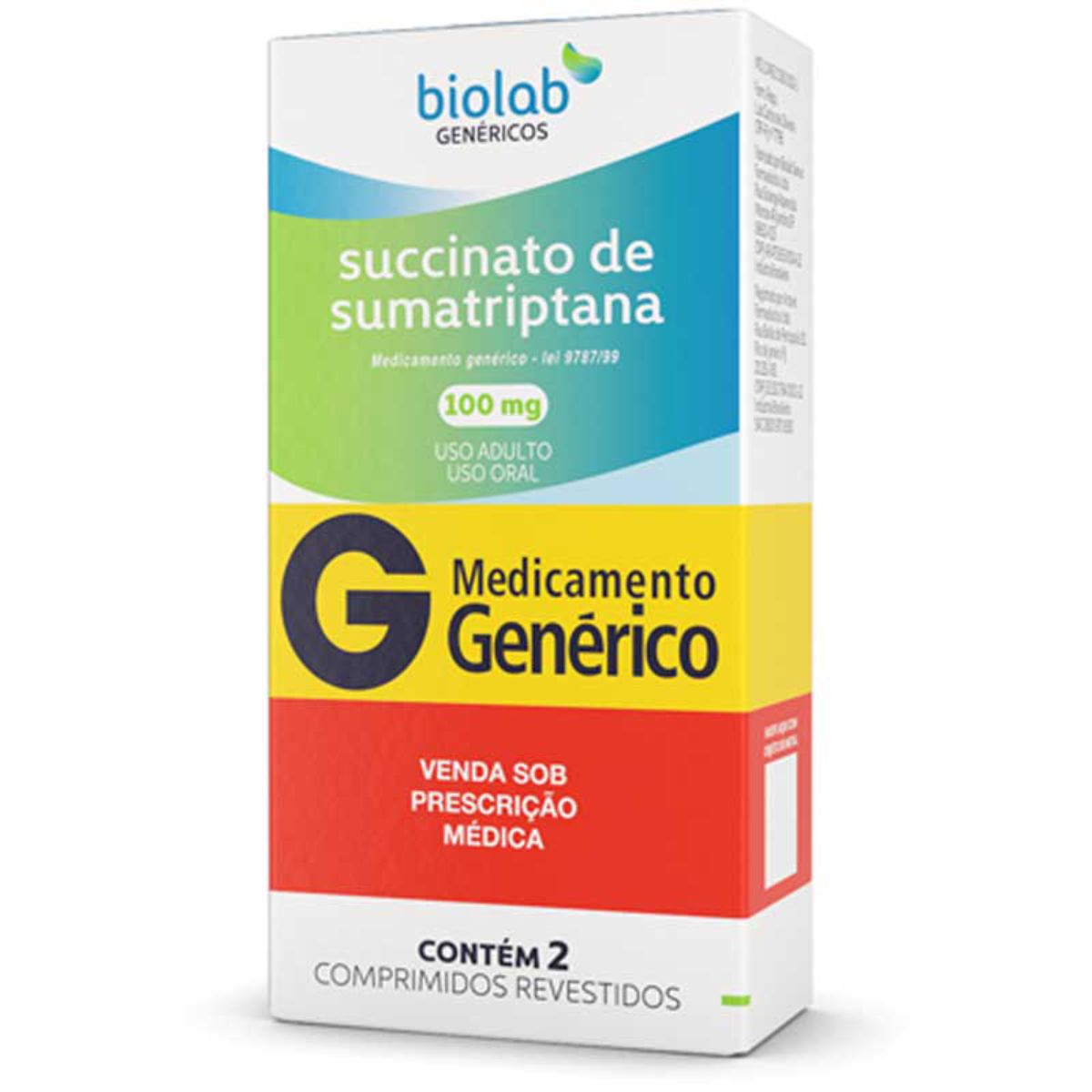 SUCCINATO DE SUMATRIPTANA 100MG C/2 COMPRIMIDOS REVESTIDOS BIOLAB ...