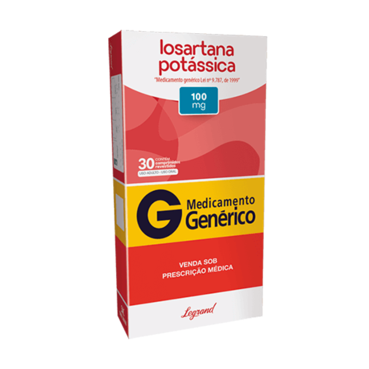 LOSARTANA POTÁSSICA 100MG C/30 COMPRIMIDOS REVESTIDOS LEGRAND - LEGRAND PHARMA INDUS