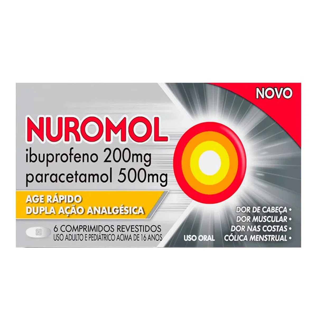 NUROMOL 200MG + 500MG C/6 COMPRIMIDOS REVESTIDOS - RECKITT BENCKISER