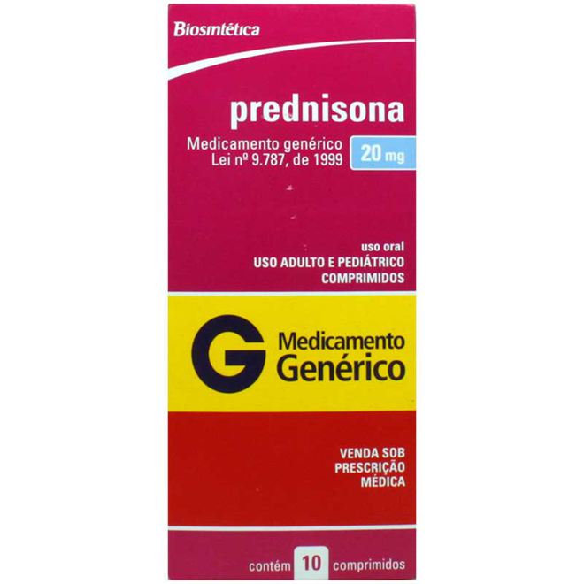 PREDNISONA 20MG C/10 COMPRIMIDOS BIOSINTÉTICA - BIOSINTETICA FARMACE