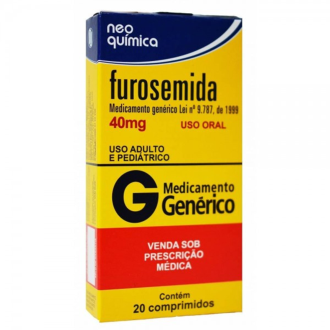 FUROSEMIDA 40MG C/20 COMPRIMIDOS NEO QUÍMICA - NEO QUIMICA COMERC