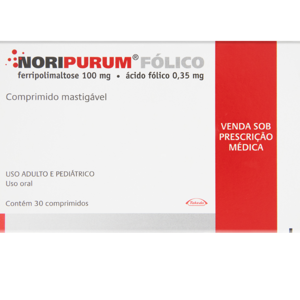 NORIPURUM FÓLICO C/30 COMPRIMIDOS MASTIGÁVEIS - TAKEDA PHARMA LTDA.