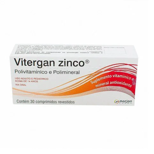VITERGAN ZINCO 15MG C/30 COMPRIMIDOS - MARJAN INDUSTRIA E C