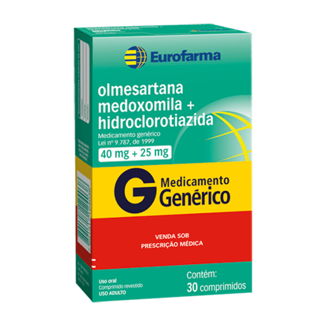 OLMESARTANA MEDOXOMILA 40MG + HIDROCLOROTIAZIDA 25MG C/30 COMPRIMIDOS ...