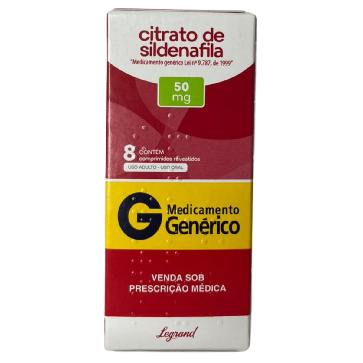 CITRATO DE SILDENAFILA 50MG C/8 COMPRIMIDOS REVESTIDOS LEGRAND - 3M DO ...