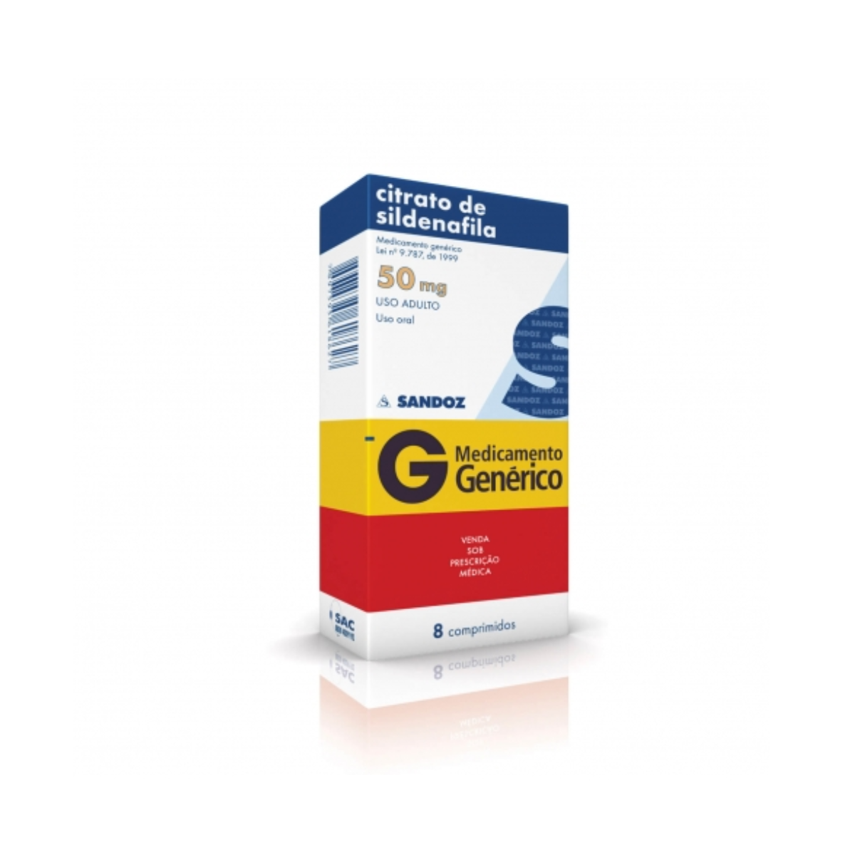 CITRATO DE SILDENAFILA 50MG C/8 COMPRIMIDOS SANDOZ - SANDOZ