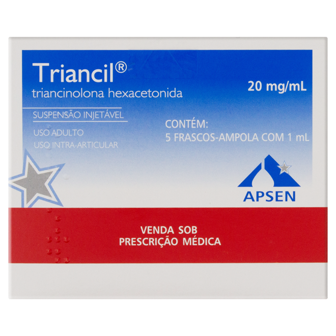 TRIANCIL 20MG/ML SUSPENSÃO INJETÁVEL 5 FRASCOS 1ML - APSEN FARMACEUTICA S