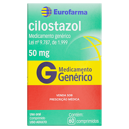 CILOSTAZOL 50MG C/60 COMPRIMIDOS EUROFARMA - EUROFARMA LABORATORI