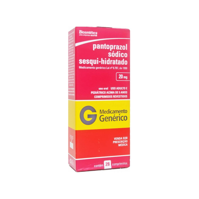 PANTOPRAZOL SÓDICO SESQUI HIDRATADO 20MG C/28 COMPRIMIDOS BIOSINTÉTICA ...