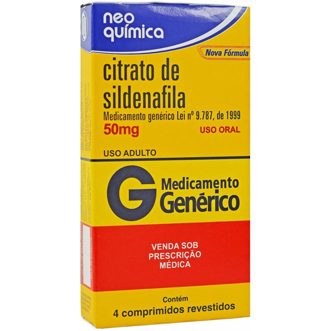 CITRATO DE SILDENAFILA 50MG C/4 COMPRIMIDOS REVESTIDOS NEO QUÍMICA ...
