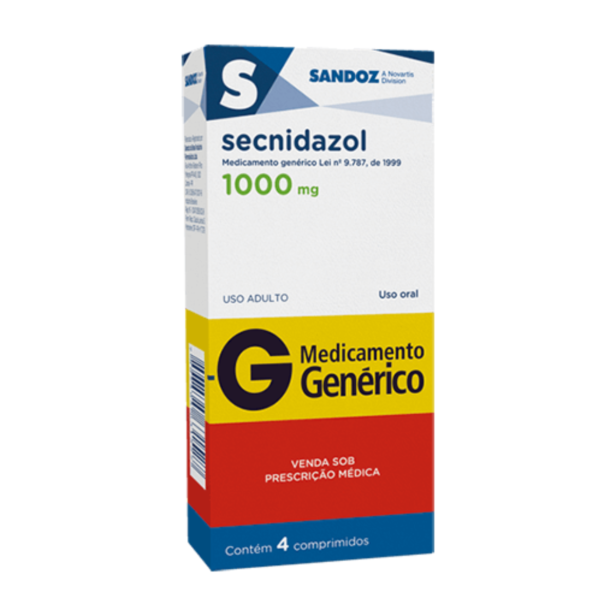 SECNIDAZOL 1000MG C/4 COMPRIMIDOS SANDOZ - SANDOZ