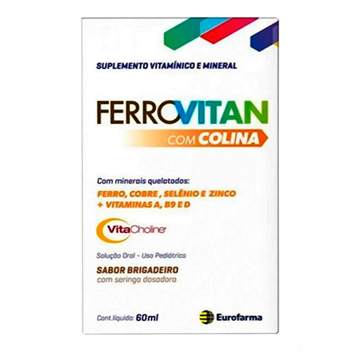 FERROVITAN COM COLINA SOLUÇÃO ORAL 60ML - EUROFARMA LABORATORI