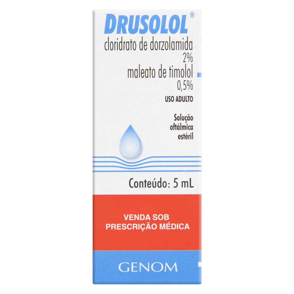DRUSOLOL COLIRÍO SOLUÇÃO OFTÁLMICA 5ML - GENOM