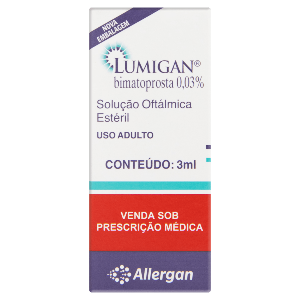 LUMIGAN 0,03% SOLUÇÃO OSTÁLMICA 3ML - ALLERGAN PRODUTOS FA