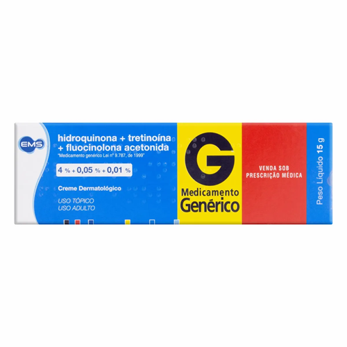 HIDROQUINONA 4% + TRETINOÍNA 0,5MG/G + FLUOCINOLONA ACETONIDA 0,1MG/G ...