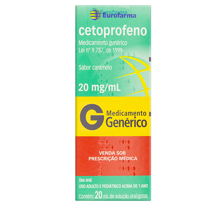 CETOPROFENO 20MG GOTAS 20ML EUROFARMA - EUROFARMA LABORATORI