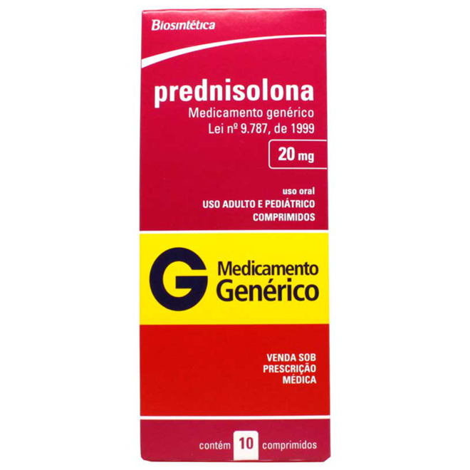 PREDNISOLONA 20MG C/10 COMPRIMIDOS BIOSINTÉTICA - BIOSINTETICA FARMACE
