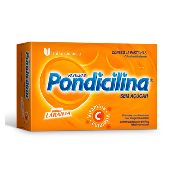 PONDICILINA SABOR LARANJA C/12 PASTILHAS - UNIAO QUIMICA