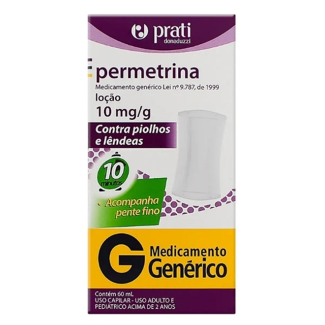 PERMETRINA 10MG/G LOÇÃO C/60ML PRATI - PRATI, DONADUZZI & C
