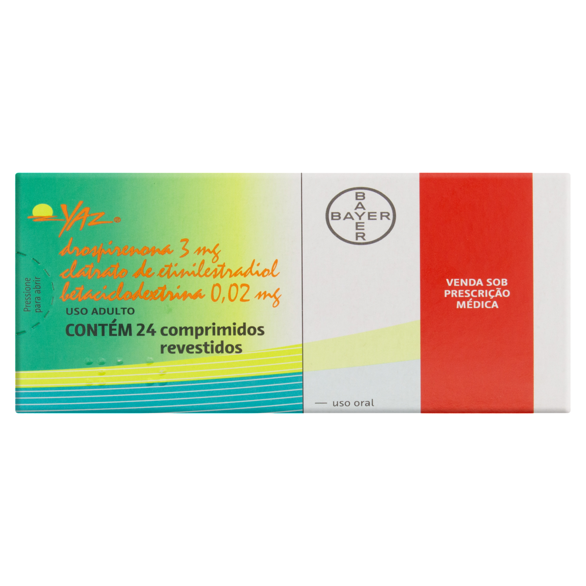 YAZ 3MG+ 0,02MG C/24 + 4 COMPRIMIDOS - BAYER RX